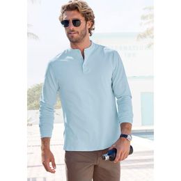 John Devin Herren Henleyshirt &raquo;mit Stehkragen&laquo; Regular-Fit, aus Baumwoll-Piqu&eacute; blau 3XL (64/66)