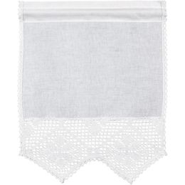 HOSSNER - ART OF HOME DECO Scheibengardine &raquo;B&auml;rental&laquo; Stangendurchzug 1 Stk. tlg. maschinell gefertigte H&auml;kelspitze wei&szlig; Baumwolle, Polyester 130cm, 