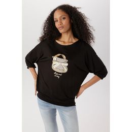 Aniston Selected Damen Aniston SELECTED Oversize-Shirt mit dekorativen, goldfarbenen Taschendruck vorne - NEUE KOLLEKTION 48