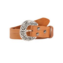 Rettungsring G&uuml;rtel Herren Lederg&uuml;rtel mit austauschbarer Schlie&szlig;e &raquo;Dorn Kringel&laquo; braun 110