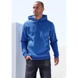 John Devin Herren Hoodie, Langarm, Sweatshirt mit Rundhals und Kapuze, Baumwollmischung blau M (48/50)