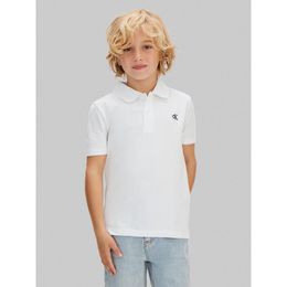 Calvin Klein Jeans Jungen Poloshirt &raquo;SOLID POLO&laquo; Regular fit f&uuml;r Kinder mit Polokragen wei&szlig; 4 (104)