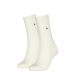 Tommy Hilfiger Damen Socken &raquo;TH WOMEN SOCK 2P SMALL STRIPE&laquo; 2 Paar, 2 Paar tlg. mit schmalem Rippenb&uuml;ndchen, meliert, gestreift wei&szlig; 35-38