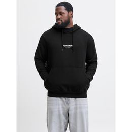 Jack & Jones PlusSize Jack & Jones Plussize Herren Jack & Jones PlusSize Kapuzensweatshirt &raquo;JJESOHO SWEAT HOOD NOOS PLS&laquo;, mit Logobranding schwarz 6XL