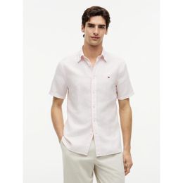 Tommy Hilfiger Herren Kurzarmhemd &raquo;LINEN BLEND BENGAL STP SS RF SHT&laquo; Regular Fit aus Leinenmix mit Bengalstreifen rosa XL (54/56), N-Gr