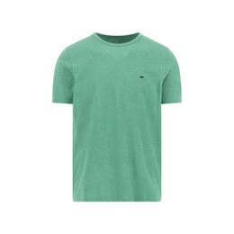 Fynch-Hatton Herren Fynch-Hatton T-Shirt regular fit, unifarben, mit Logo Stickerei gr&uuml;n S
