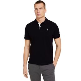Tom Tailor Herren Tom Tailor Poloshirt mit Knopfleiste und Logo schwarz L