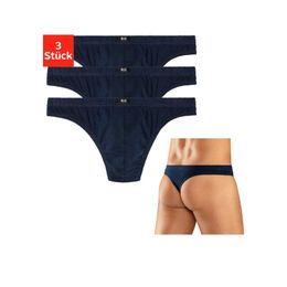 H.I.S. H.I.S Herren String Packung, 3 Stk. aus weichem Baumwoll-Stretch blau M, 3 Stk.