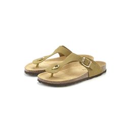 ELBSAND Pantolette 'Mule, Sandale, offener Schuh, Lederpantolette, Sommerschuhe' beige Gr. 36 f&uuml;r Damen. Mit Schnalle