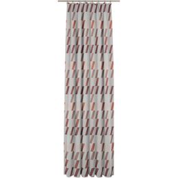 WIRTH Vorhang &raquo;Bray&laquo; Kr&auml;uselband 1 Stk. tlg. orange Jacquard, Baumwolle, Polyester 145cm, Kr&auml;uselband, 132cm