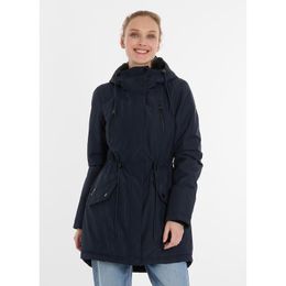 Ragwear Damen Outdoorjacke &raquo;ELSIEN&laquo; mit Kapuze po-bedeckende L&auml;nge, hochschlie&szlig;ender Kragen blau XXL