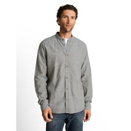 Tom Tailor Herren Tom Tailor Langarmhemd mit Knopfleiste grau XL, N-Gr