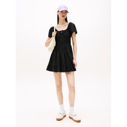 Tommy Jeans Damen Minikleid &raquo;TJW ROUCHE MINI POPLIN DRESS EXT&laquo; schwarz XL (42), N-Gr