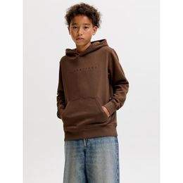 Jack & Jones Jack & Jones Junior Jungen Kapuzensweatshirt &raquo;JJESTAR JJ SWEAT HOOD NOOS JNR&laquo;, Baumwollmischung, relaxed fit braun 164