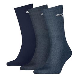 Puma Damen Puma Sportsocken &raquo;UNISEX LIGHT CREW SOCK&laquo; 3 Paar tlg. Mit flacher Zehennaht blau 39-42
