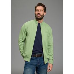 MAN'S WORLD Man's World Herren Sweatjacke Stehkragen und dezentem Logodruck gr&uuml;n 5XL (72/74)