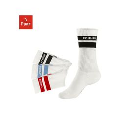 Copenhagen Studios Tennissocken wei&szlig; Gr. 35-38 f&uuml;r Damen. Mit Logoschriftzug. Elastisch. Nachhaltig.