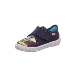 Superfit Jungen Hausschuh &raquo;BILL, WMS: mittel&laquo; Klettschuh mit coolem Motiv, Gr&ouml;&szlig;enschablone zum Download blau 26