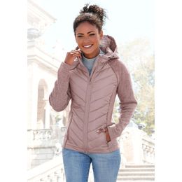 Vivance Damen Steppjacke mit Kapuze mit Strickfleece-&Auml;rmeln rosa 34