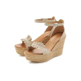Lascana Sandalette 'Sommerschuh, offener Schuh, Sandale, Keilsandalette,' beige Gr. 41 f&uuml;r Damen