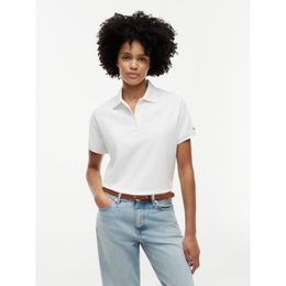 Tommy Hilfiger Damen Poloshirt &raquo;TH SCRIPT MODERN SS POLO&laquo; Baumwollmischung, Polokragen, kurze Knopfleiste XS (34)
