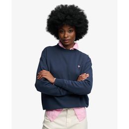 Superdry Damen Sweatshirt &raquo;ESSENTIAL HERITAGE CREW&laquo;, mit Baumwolle und Sweatware, Relaxed Fit blau S