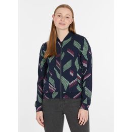 Ragwear Damen Sweatjacke &raquo;KENIANE PRINT&laquo; mit Rei&szlig;verschluss, aus Polyester, Viskose und Elasthan, Langarm blau M