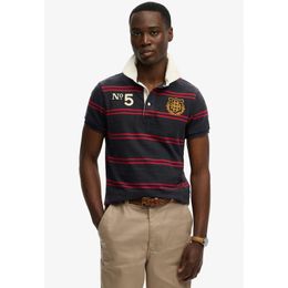 Superdry Herren Poloshirt &raquo;DOUBLE EMBLEM JERSEY SS RUGBY&laquo; im angesagten Rugby Stil schwarz 3XL