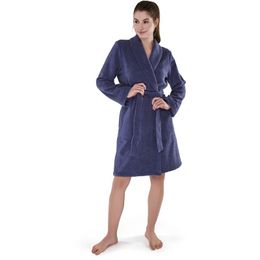 M&ouml;ve Damenbademantel &raquo;ideal f&uuml;r Sauna & Spa, Hotelbademantel, Morgenmantel&laquo; blau Obermaterial: 100% Baumwolle 40 L: 100cm