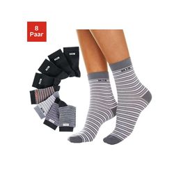H.I.S. H.I.S Herren Socken &raquo;Damen Herren Ringel und uni Socken&laquo; Packung, 8 Paar tlg. geringelt und unifarben bunt 43-46