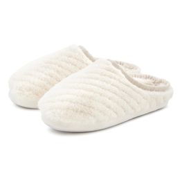 Vivance Dreams By Lascana Damen Vivance Dreams by Lascana Pantolette &raquo;Hausschuh, Pantoffel, Clog,&laquo; aus weichem Textil VEGAN beige 38/39 (M)