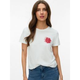 V&eacute;ro Moda Vero Moda Damen Kurzarmshirt &raquo;VMVANJA SS TOP BOX JRS&laquo; Baumwolle wei&szlig; M