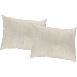 WIRTH Dekokissen &raquo;Riccia&laquo; Kissenh&uuml;lle ohne F&uuml;llung, 2 St&uuml;ck beige Baumwolle, Polyester B/L: 40cm x 40cm, 2 Stk.