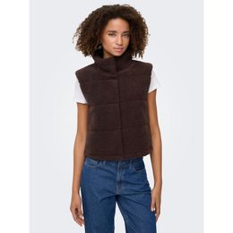Only Damen Only Pl&uuml;schweste &raquo;ONLSANDRA TEDDY WAISTCOAT LIFE OTW NOOS&laquo; Kunstfaser braun XS