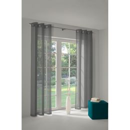 WIRTH Vorhang &raquo;LORCA&laquo; &Ouml;sen 1 Stk. tlg. grau Obermaterial: 66% Polyester, 34% Baumwolle 150cm, &Ouml;sen, 132cm