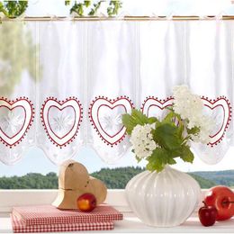 Stickereien Plauen Scheibengardine &raquo;Durach1832&laquo; Stangendurchzug 1 Stk. tlg. bunt Voile, Polyester 40cm, Stangendurchzug, 128cm