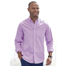 H.I.S. H.I.S Herren Langarmhemd &raquo;Regular-fit&laquo; Oxfordhemd langarm mit Button-down-Kragen aus reiner Baumwolle lila L (41/42), N-Gr