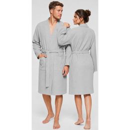 OTTO home Unisex-Bademantel &raquo;Nora, ideal f&uuml;r Sauna & Spa, Hotelbademantel, Morgenmantel&laquo; 1 Stk. Damen & Herren, Kimono-Kragen, Waffelpiqu&eacute;, Baumwolle,