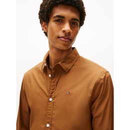 Tommy Jeans Herren Langarmhemd &raquo;Sabim Stretch Shirt&laquo; Stretch Hemd, Premium, Slim Fit, mit Elasthan braun XXL, N-Gr