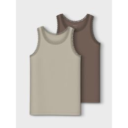 name it Kinder Unterhemd &raquo;NKFTANK TOP 2P PEYOTE LACE NOOS&laquo; beige 158 (164), N-Gr