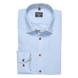 MARVELIS Herren MARVELIS Langarmhemd Businesshemd, New York Kentkragen, b&uuml;gelleicht blau 44, N-Gr