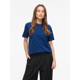 Vila Damen Kurzarmshirt &raquo;VINORA S/S T-SHIRT - NOOS&laquo; Baumwollmischung, regular fit blau XL