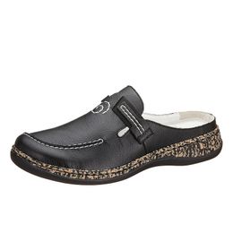 Rieker Damen Clog , Sommerschuh, Schlappen mit Stretcheinsatz schwarz 40 (6,5)