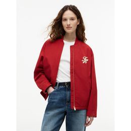 Tommy Hilfiger Damen Bomberjacke &raquo;COTTON BOMBER&laquo; ohne Kapuze Baumwollmischung, mit Logostickerei 36