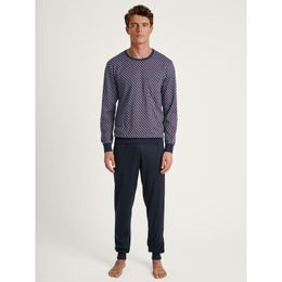 Calida Herren Calida Pyjama &raquo;Relax Imprint&laquo; 2 tlg. mit zeitlosem Design rot M (50)