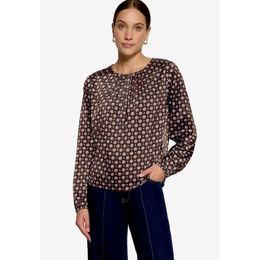 Zero Damen Satinbluse fein gemustert / elastische B&uuml;ndchen 42
