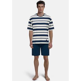 Tom Tailor Herren Tom Tailor Shorty &raquo;Kilkenny&laquo; 2 tlg. Streifendesign, Kurzarm, Rundhalsausschnitt, kurze Hose, weich blau 58 (XXXL)