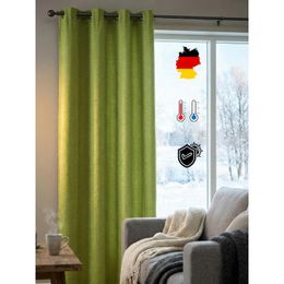 WIRTH Vorhang &raquo;Trondheim B&laquo; &Ouml;sen 1 Stk. tlg. gr&uuml;n Chenille, Polyacryl 145cm, &Ouml;sen, 131cm