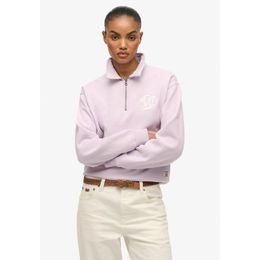 Superdry Damen Sweatshirt &raquo;SD&CO NEON COLLARED HALF ZIP&laquo;, mit Rei&szlig;verschluss, aus Baumwolle und Polyester, Loose Fit XL