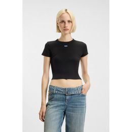 Hugo Damen Hugo T-Shirt &raquo;Baby Tee&laquo; in verk&uuml;rzter L&auml;nge schwarz XXL